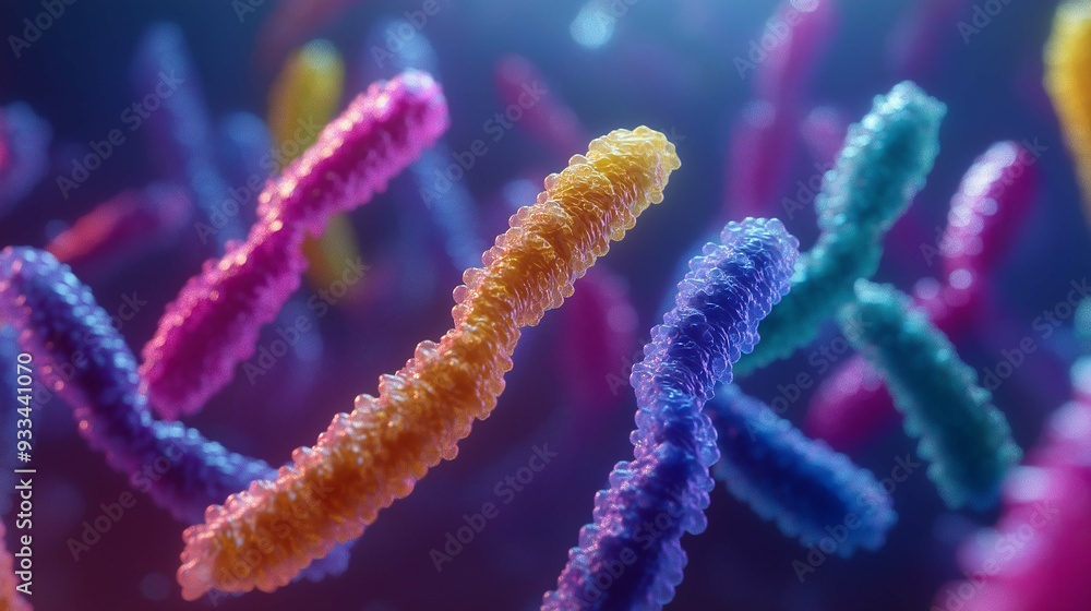 3D cartoon chromosomes lining up during metaphase in the cell cycle ...