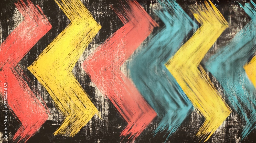 A modern illustration of hand-painted crayon check lines. A charcoal ...