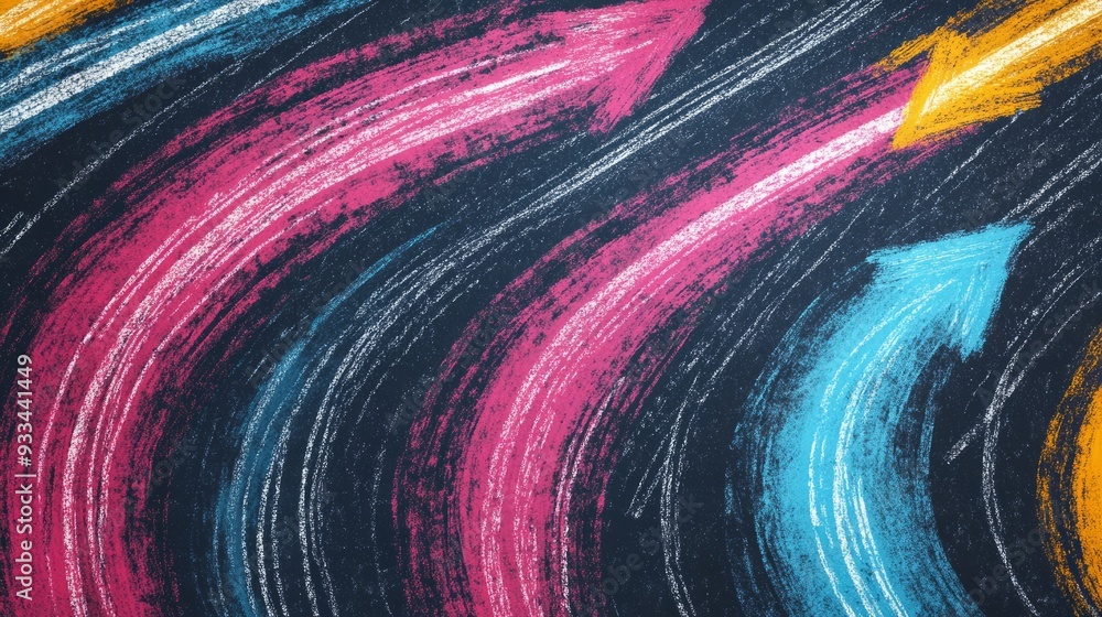 A modern illustration of hand-painted crayon check lines. A charcoal ...