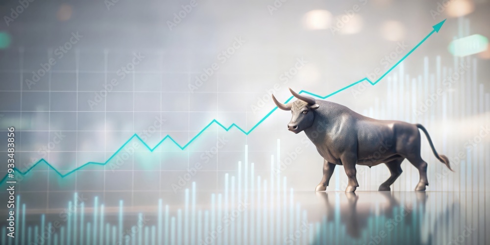 Bull Market Graph Background - Abstract background featuring a rising ...