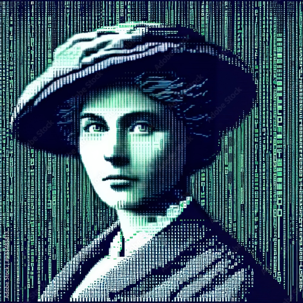 Digital Suffragette An ASCII art portrait of a suffragette with Stock ...