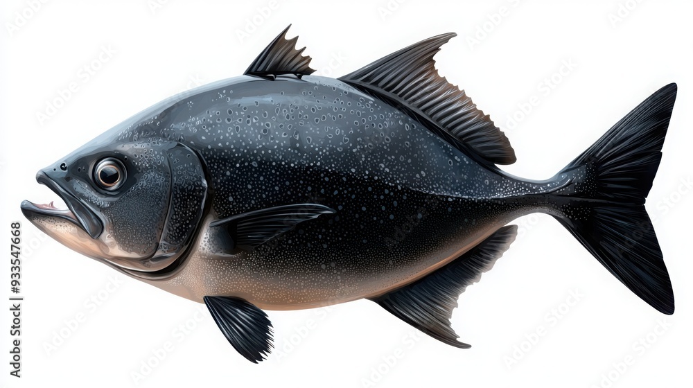 Stylized halibut icon with soft gradients and clean lines on a white ...