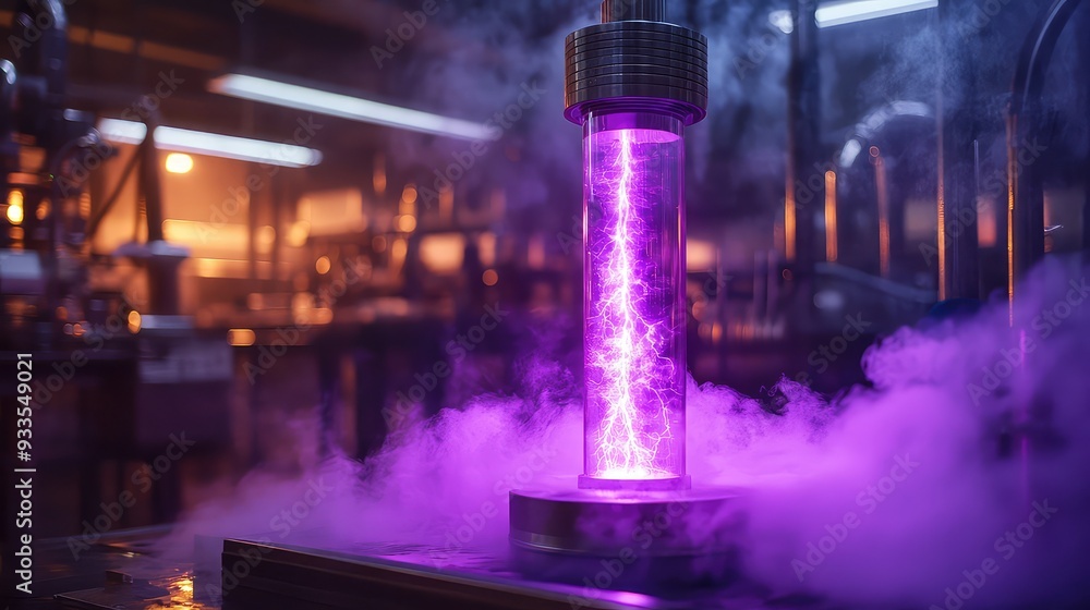 Portable Antimatter Energy Device Emitting Vibrant Purple Lightning in ...