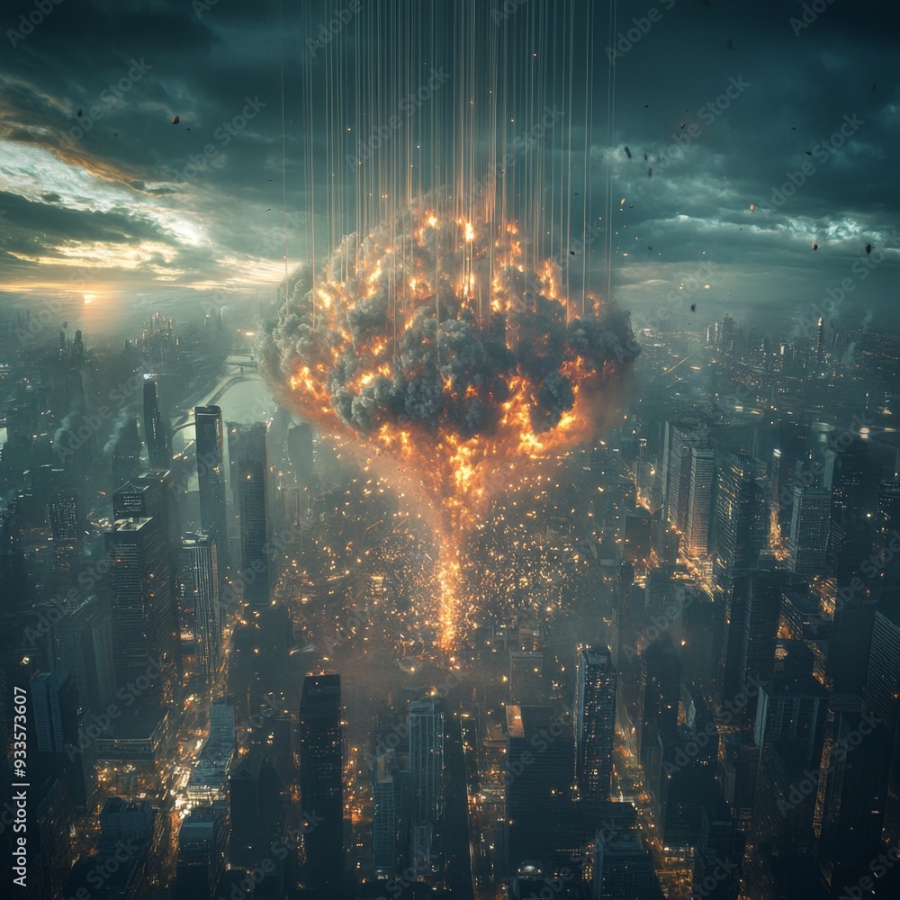 Epic 3D Apocalyptic Illustration: Global Nuclear War Aftermath. Spectacular Doomsday Concept Art ...