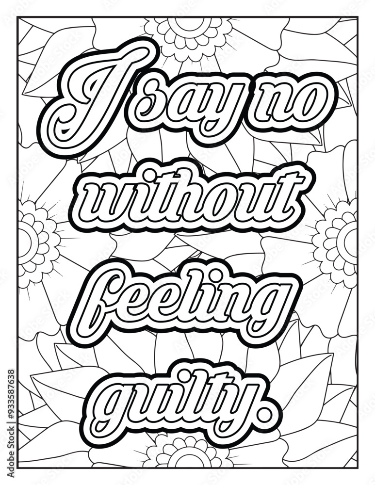 Inspirational quotes coloring page. Affirmative quotes coloring page ...