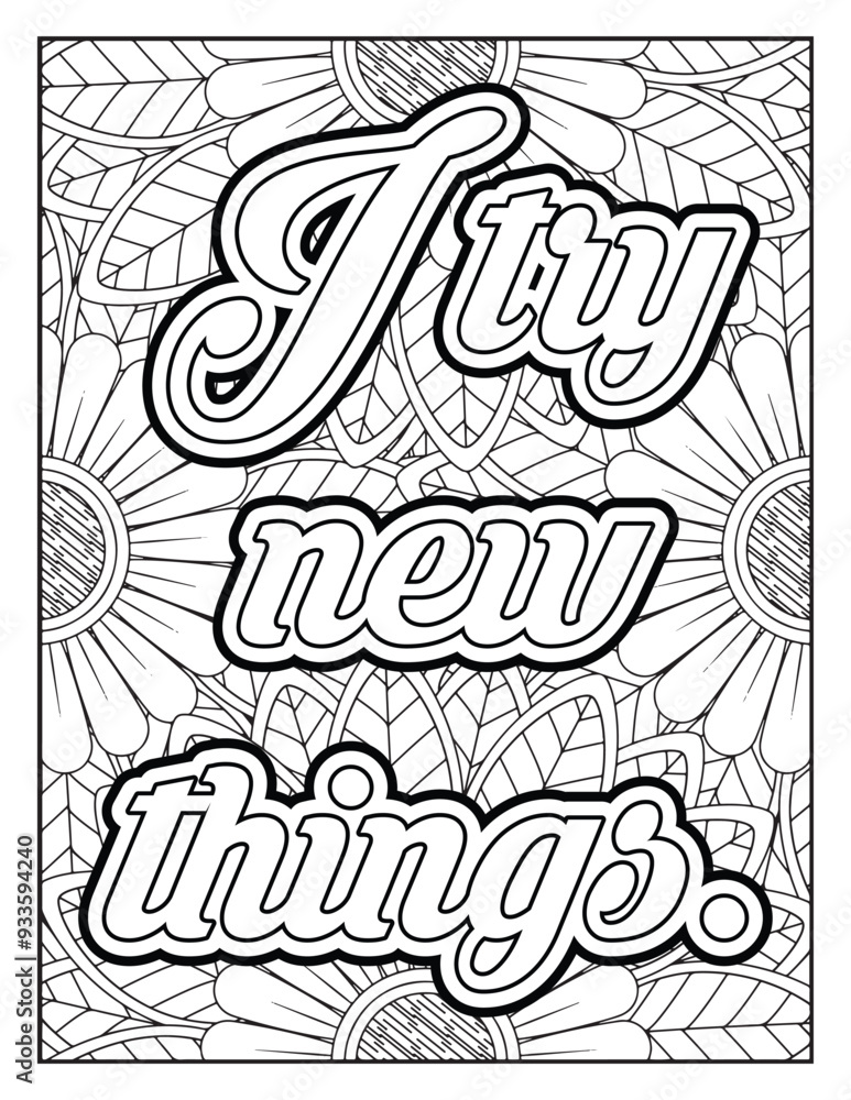 Inspirational quotes coloring page. Affirmative quotes coloring page ...