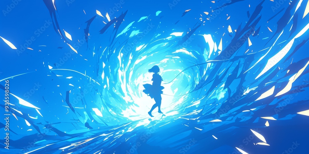 Dynamic Energy and Motion in a Manga and anime-style Sharp Focus Image ...