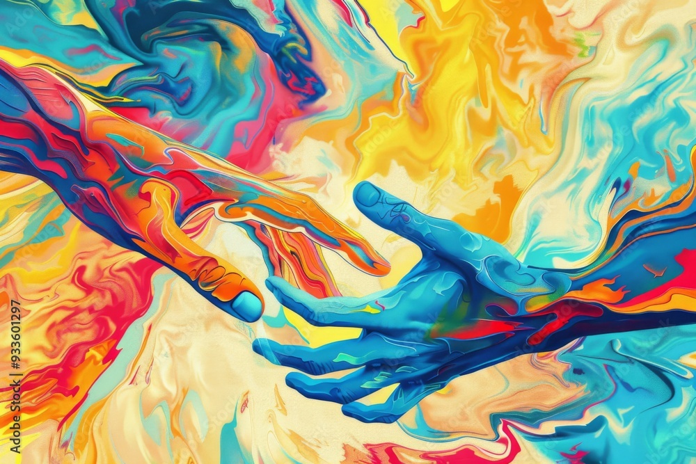 High-quality depiction of 'Creation of Adam' with a focus on the hand ...