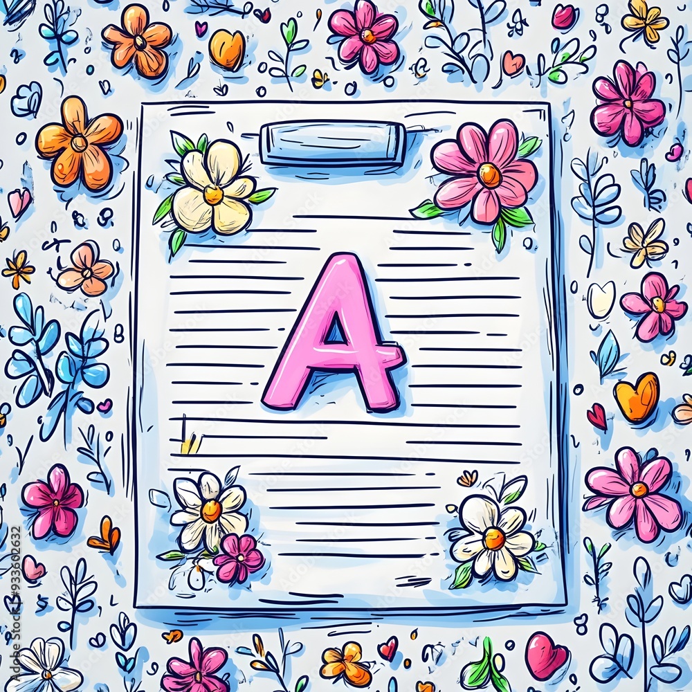 Whimsical Exam Paper with Floral Doodles Celebrating Academic ...