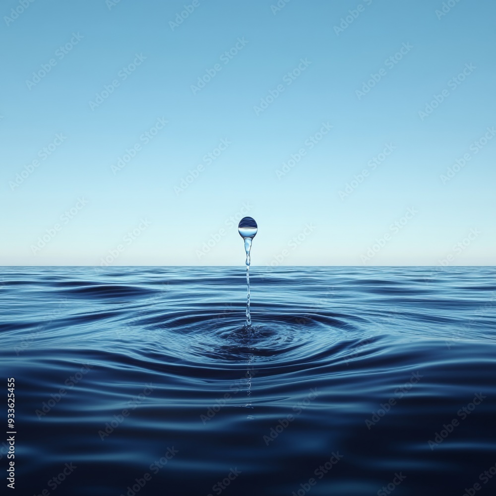 Mesmerizing Water Drop Splash on Ocean: World Water Day Concept Art ...