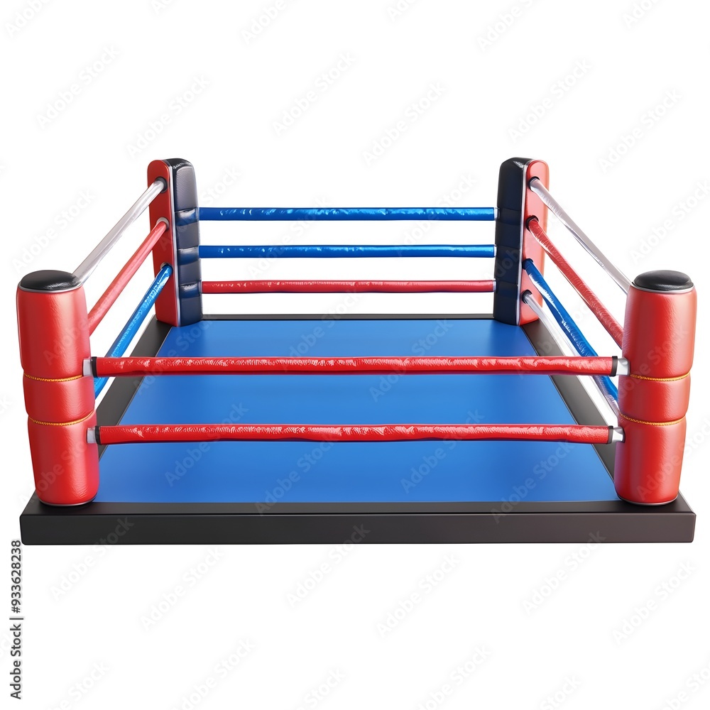 Detailed of a Boxing Ring Clipart Showcasing the Essential Elements of ...