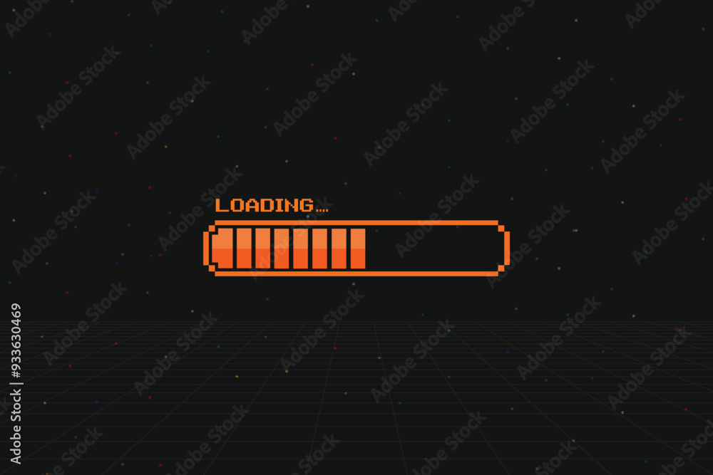 LOADING bar .pixel art .8 bit. retro game. for game assets in vector ...