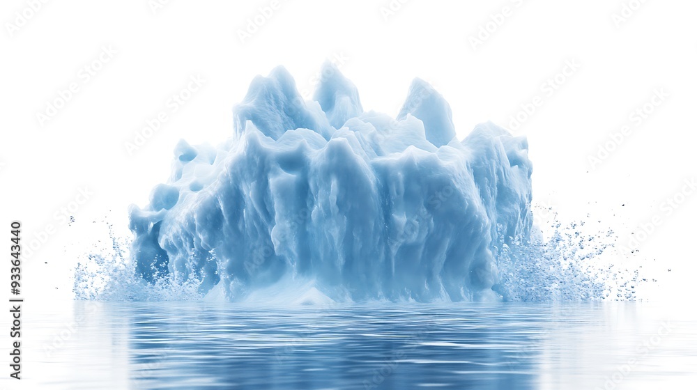 Majestic Iceberg Calving in Arctic Setting - Hyper-Realistic Cinematic Image with Massive Ice ...