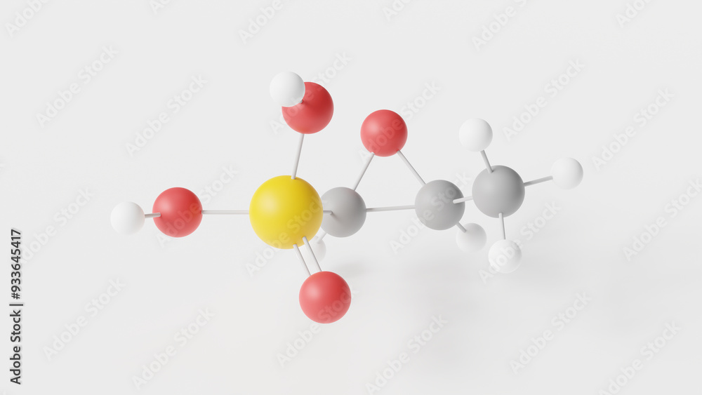fosfomycin molecule 3d, molecular structure, ball and stick model ...