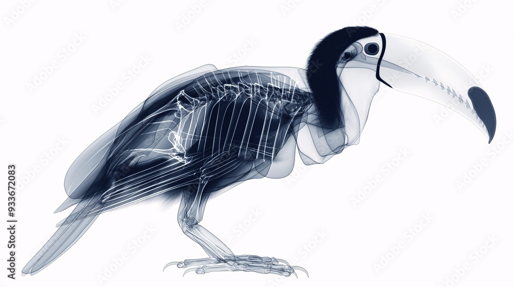 X-ray Toucan Skeleton: A stunning x-ray image reveals the intricate ...