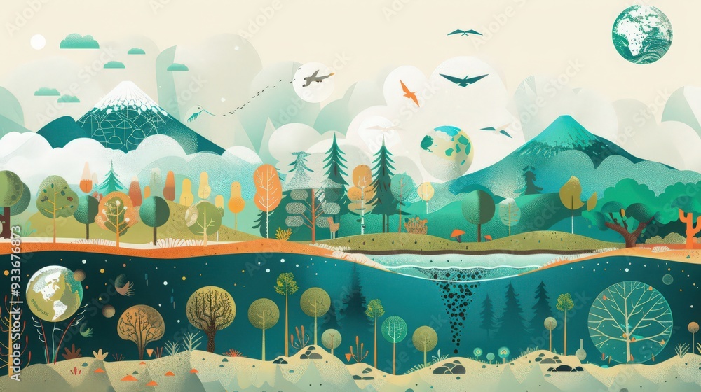 A diagram of the carbon cycle, showing how carbon dioxide moves through ...