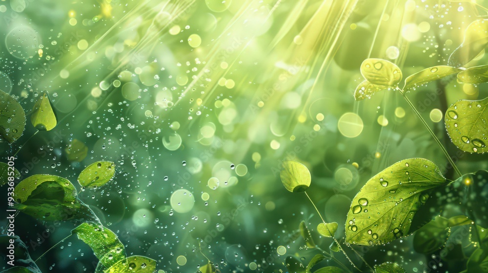 Artistic representation of the process of photosynthesis, showing how ...