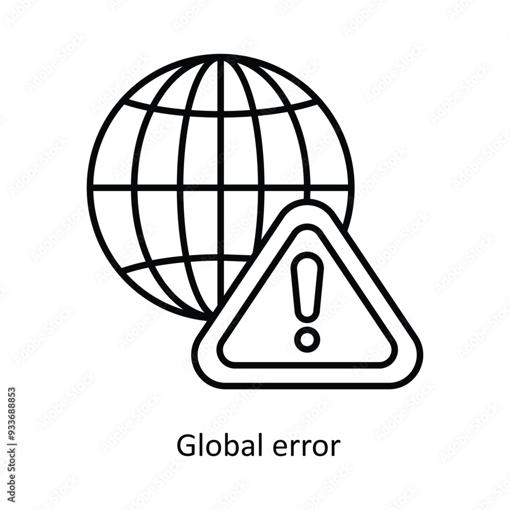 Global error vector outline Icon Design illustration. Smart Home and ...