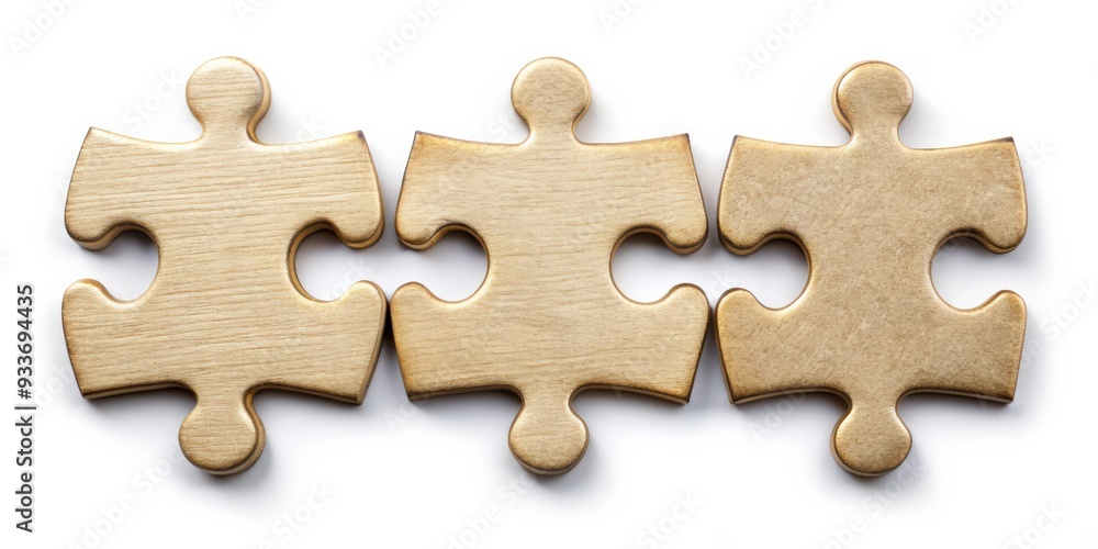 Three missing puzzle pieces on a white background, missing, puzzle ...