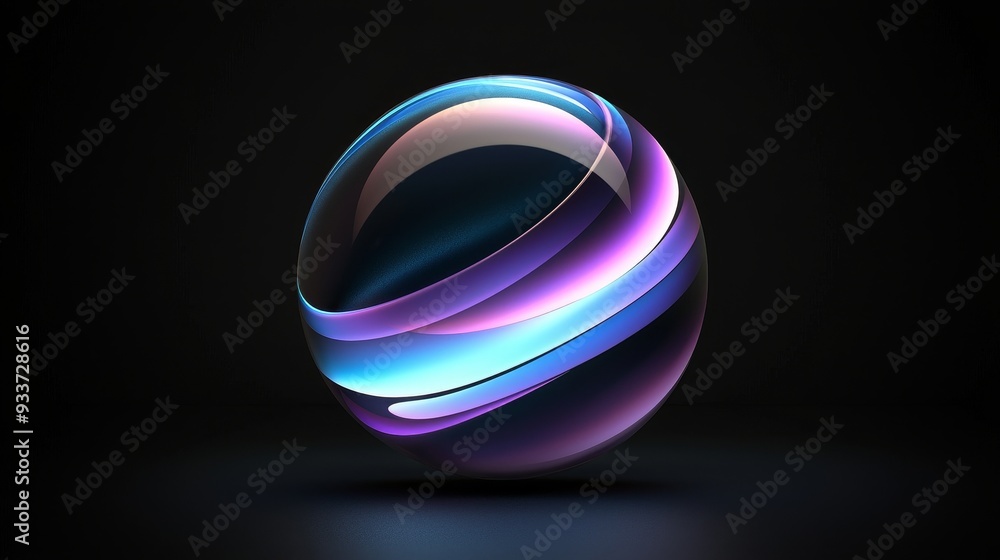 A live neon ball. Animation. A 3D ball of plasma shells changing liquid ...