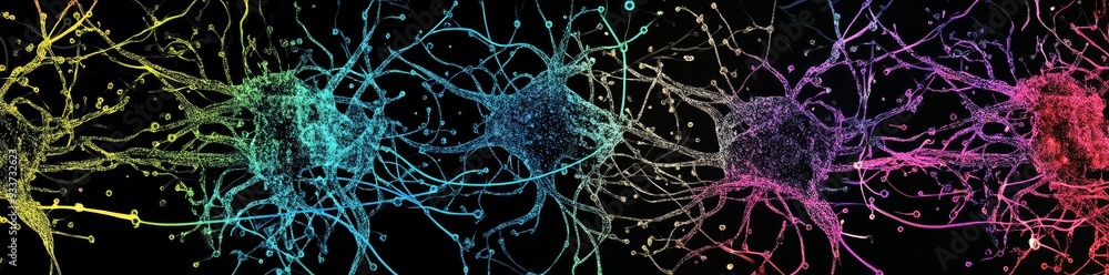 Structures of the neuron cell body as seen in a false-color ...