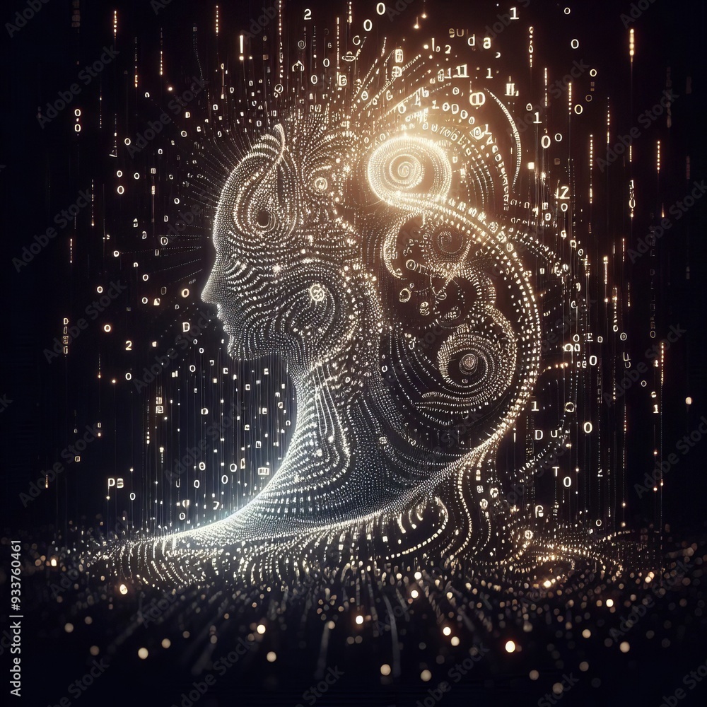 44 ASCII & Luminogram ASCII characters illuminated with soft glo Stock ...