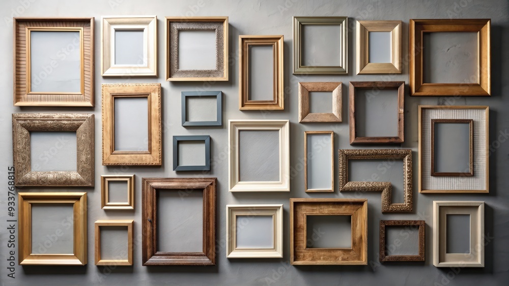 Frames being moved around in a variety of arrangements, moving, frames ...