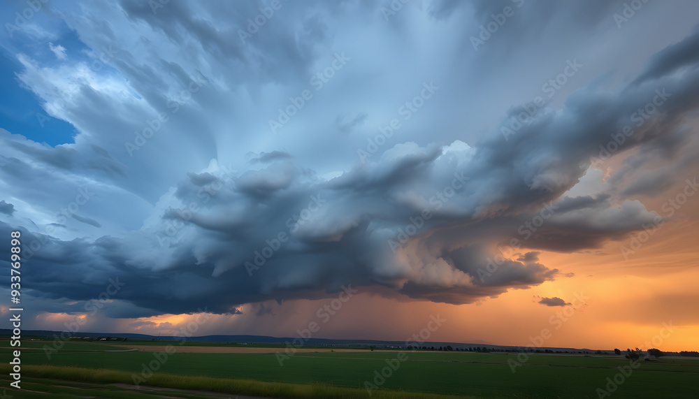 Weather forecasting and extreme conditions. A powerful storm forming ...