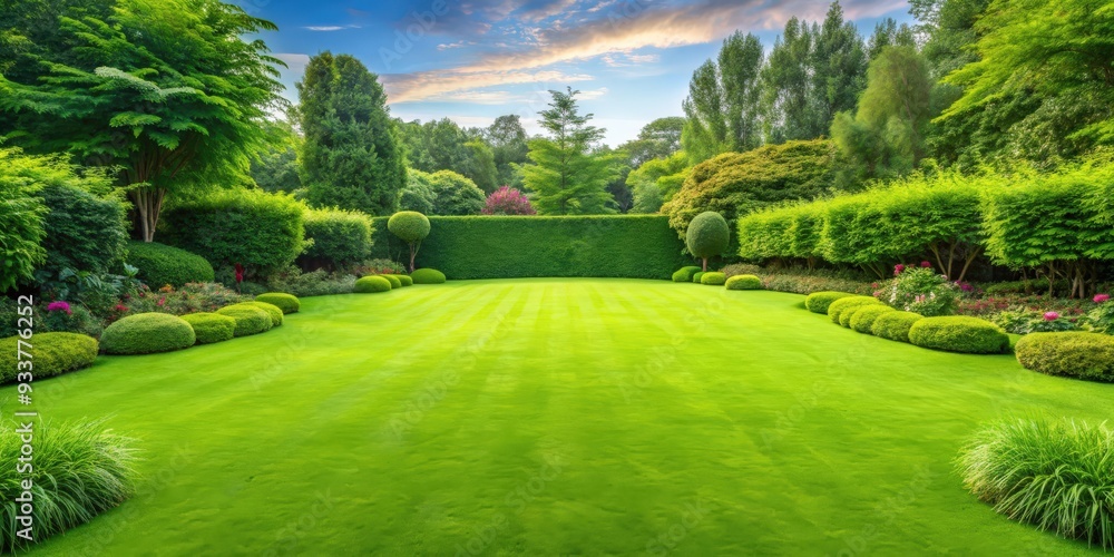 Well-groomed turf in a lush green garden , grass, texture, green ...