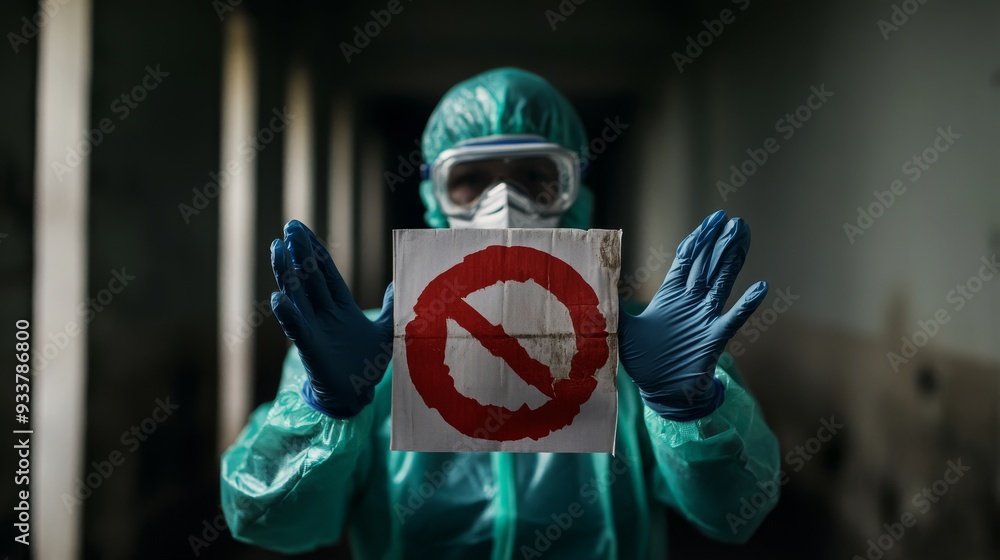 Stop the Spread: Healthcare Worker Holding No Entry Sign - A healthcare ...