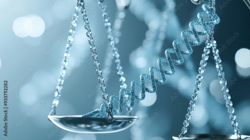 Justice and Genetics Fusion, a symbolic representation of the balance between legal systems and ...