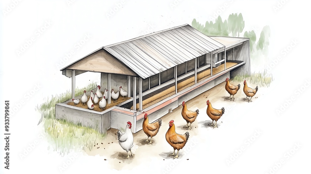 Poultry Farming: Chicken Anatomy, Feed Production, and Technology Stock ...