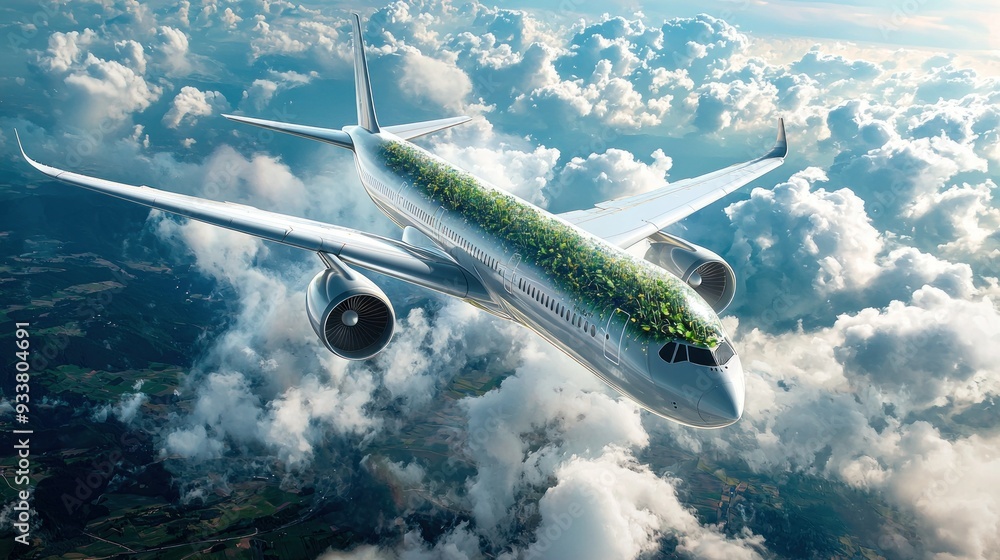 Sustainable aviation fuel concept. Net zero emissions flight ...
