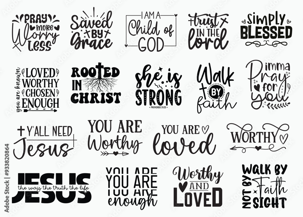 Christian T-shirt Design Set, Christian T-shirt Design, Christian SVG ...