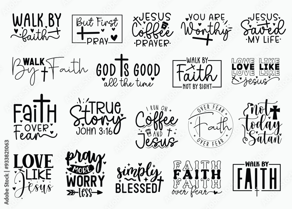 Christian T-shirt Design Set, Christian T-shirt Design, Christian SVG ...