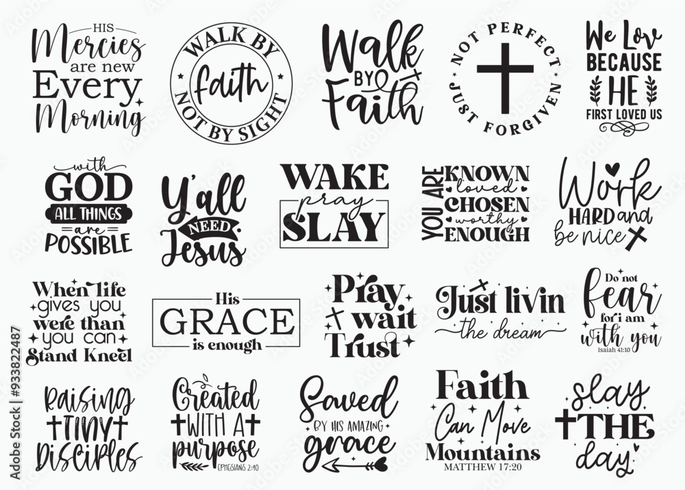 Christian T-shirt Design Set, Christian T-shirt Design, Christian SVG ...