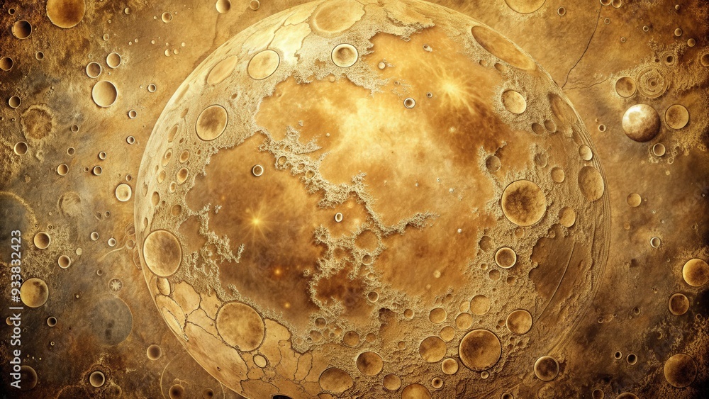 Vintage map of the Moon with detailed craters and markings, moon ...