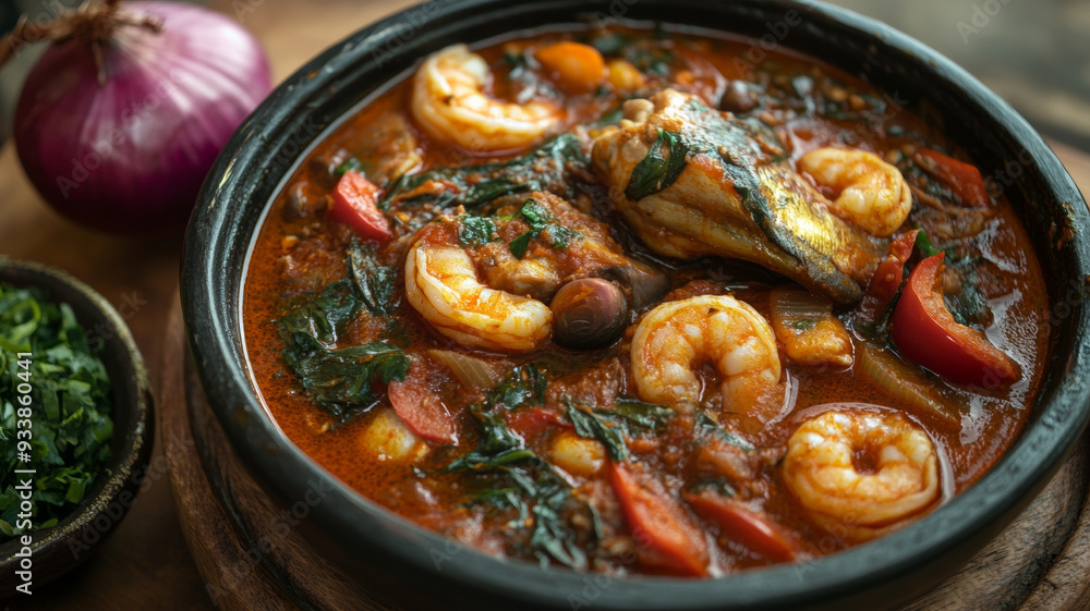 The national cuisine of Ghana: Nkontomire - palm nut soup. Palm soup ...