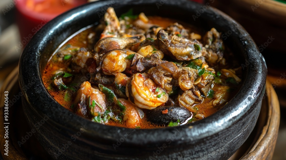 The national cuisine of Ghana: Nkontomire - palm nut soup. Palm soup ...