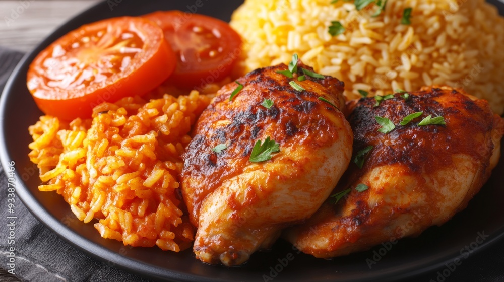 National cuisine of Ghana: rice with chicken – Jollof Rice (Ghana ...