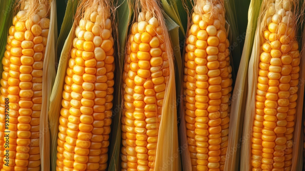 Stylized corn stalk, vertical line with husks Stock Illustration ...