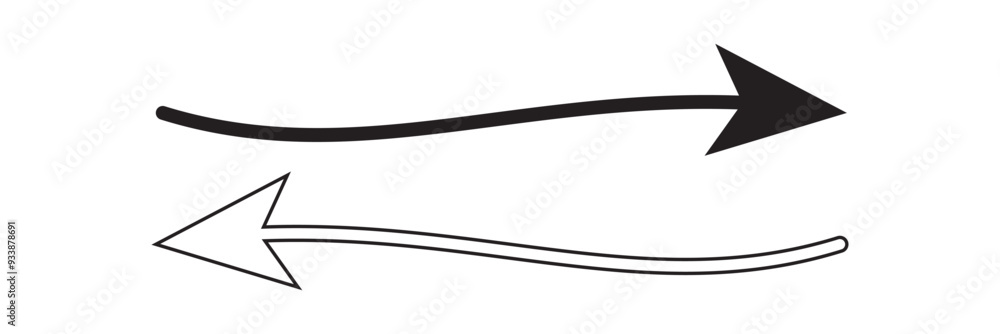 Vetor de Long arrow line, icon vector, silhouette. Long Arrow vector ...