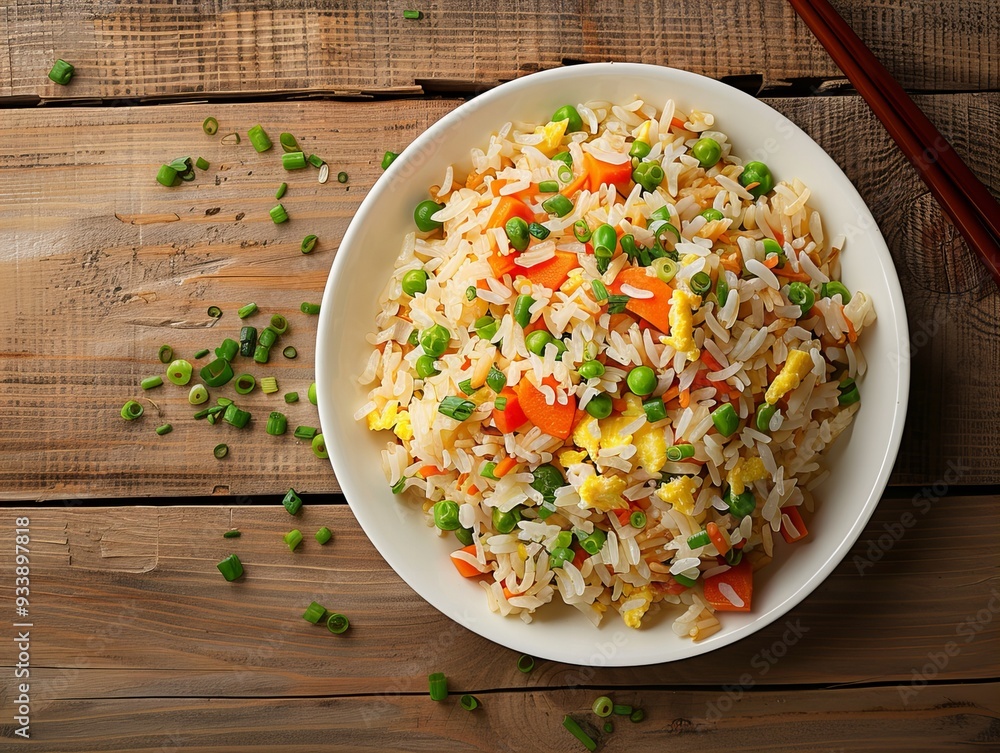 Fried Rice. The most popular Chinese dishes. A dish made with pre ...