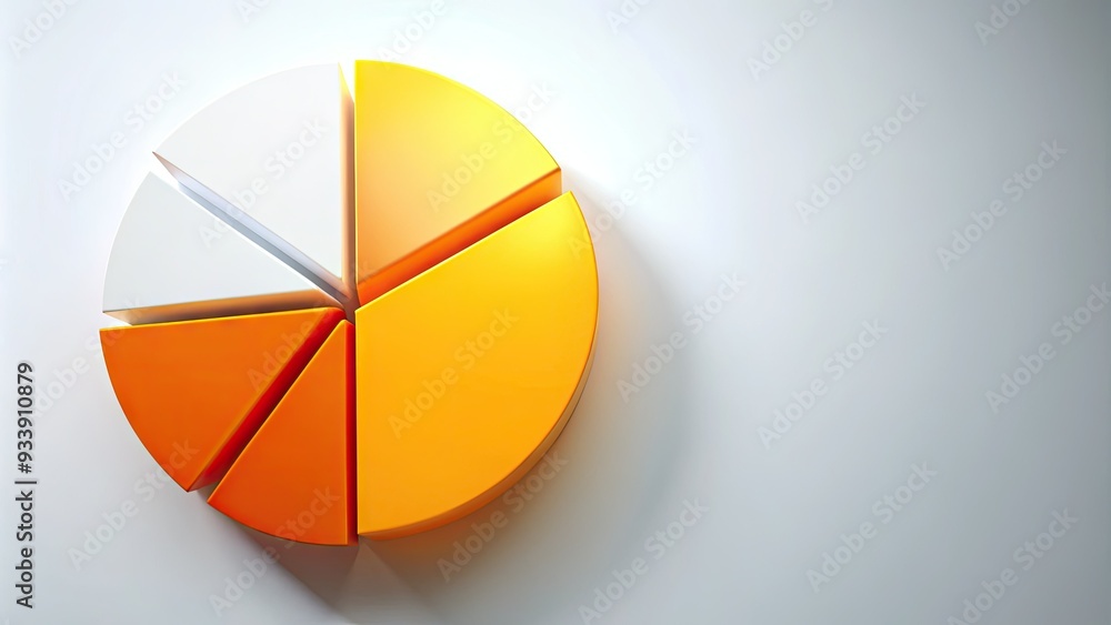 Vibrant orange and yellow pie chart segments overlap, forming a ...