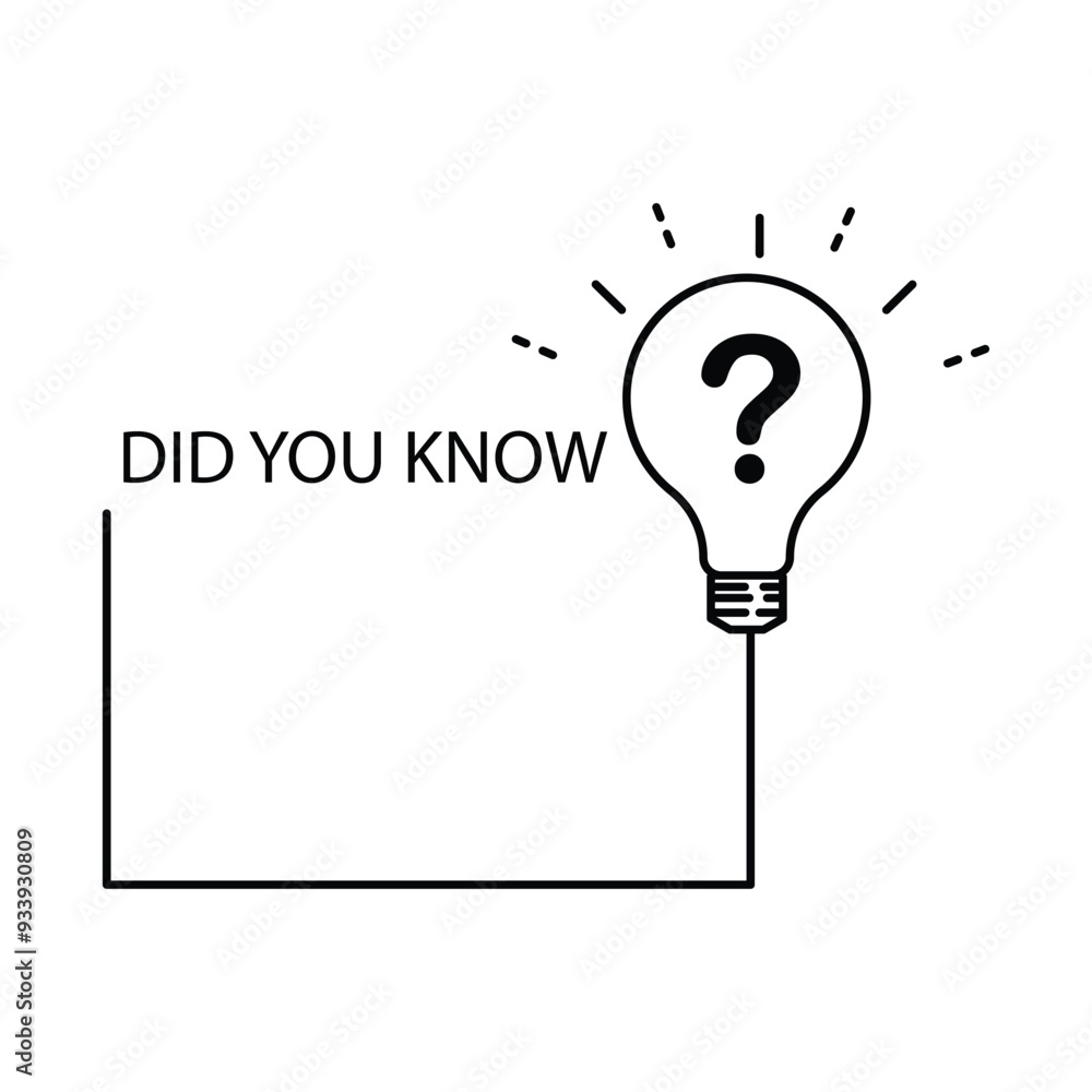 linear did you know frame with lightbulb. flat stroke style trend ...