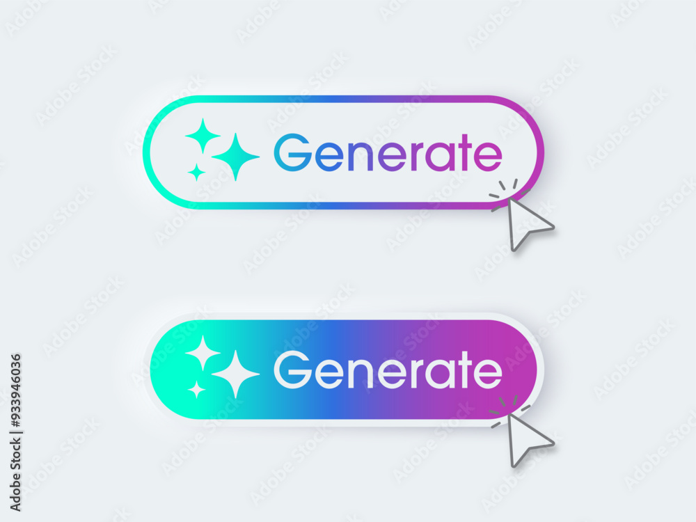 Modern AI generative button. AI is entered by a command prompt to ... Modern AI generative button. AI is entered by a command prompt to ...