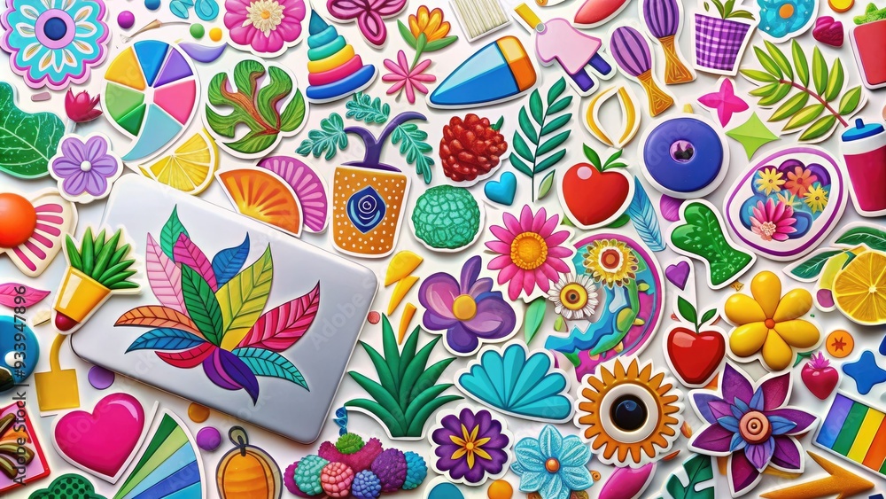 Vibrant vinyl sticker decals in assorted shapes, colors, and sizes ...