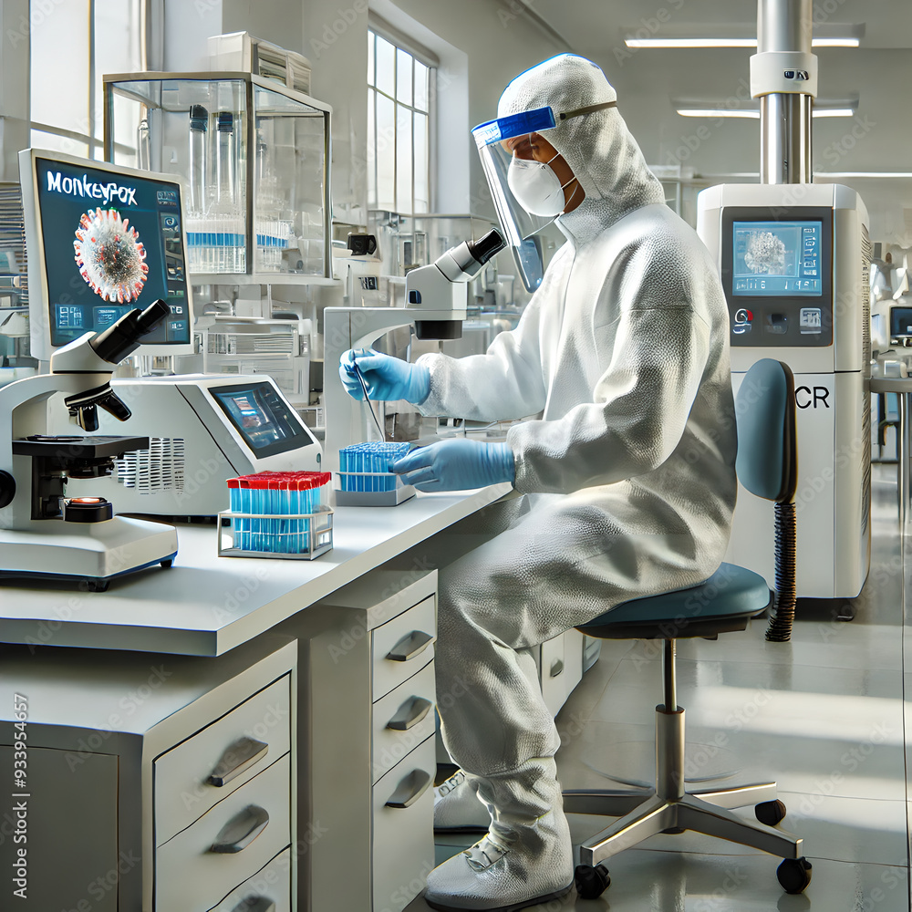 Laboratory setting where healthcare professional is conducting ...