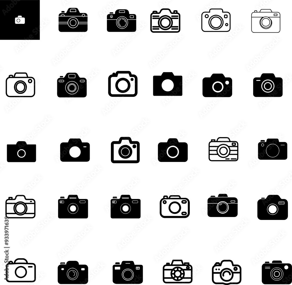 This camera icon set includes a diverse collection of icons ...