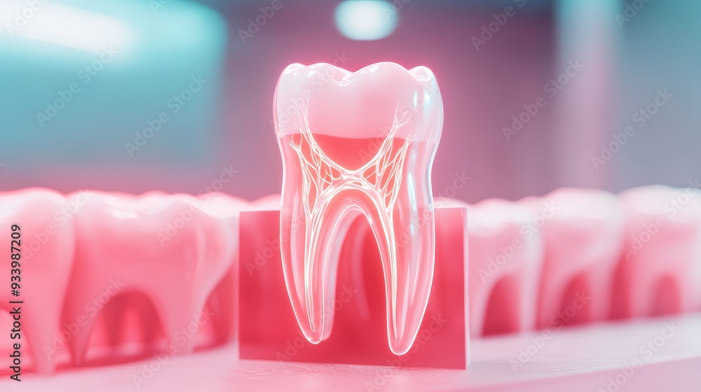 Anatomy of a Tooth, Dental Health, 3D Rendering. Stock Illustration ...